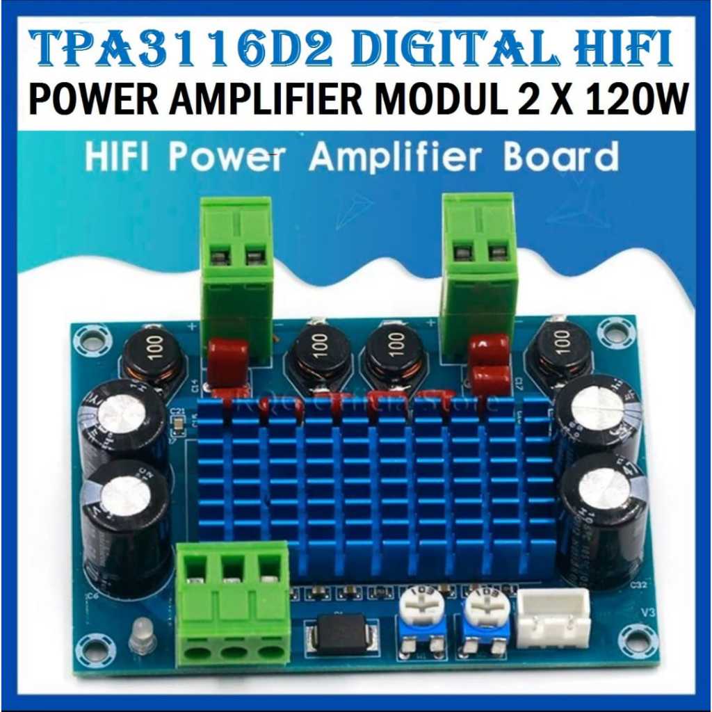 Jual Audio Amplifier Stereo HiFi 2 x 120W Class D TPA3116D2 | Shopee ...