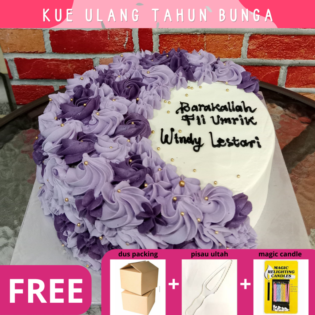 Jual Kue Ulang Tahun Birthday Cake Blackforest Tema Bunga | Shopee ...