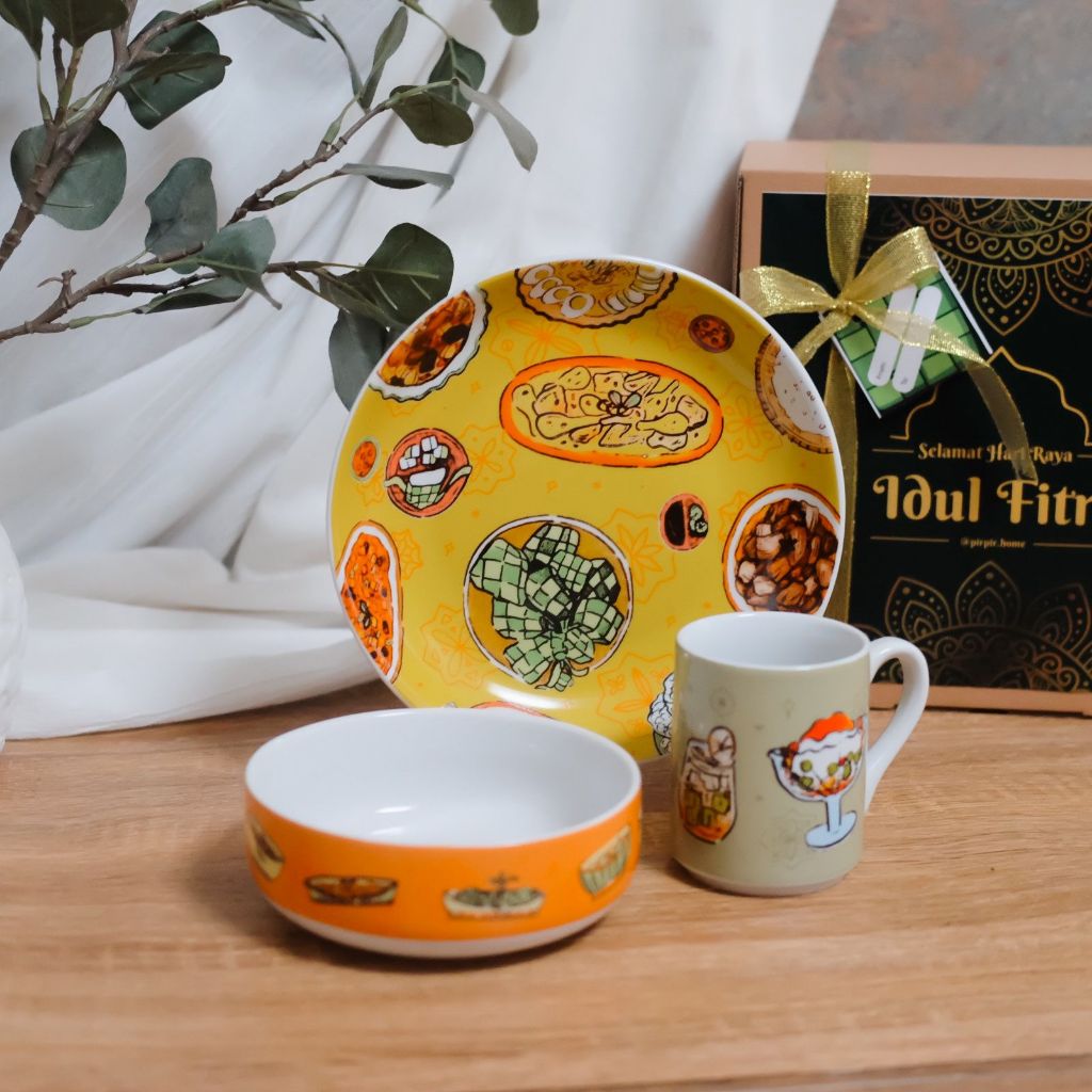 Jual Hampers Lebaran Set Piring Keramik - Sajian Raya (Plate, Bowl, Mug ...