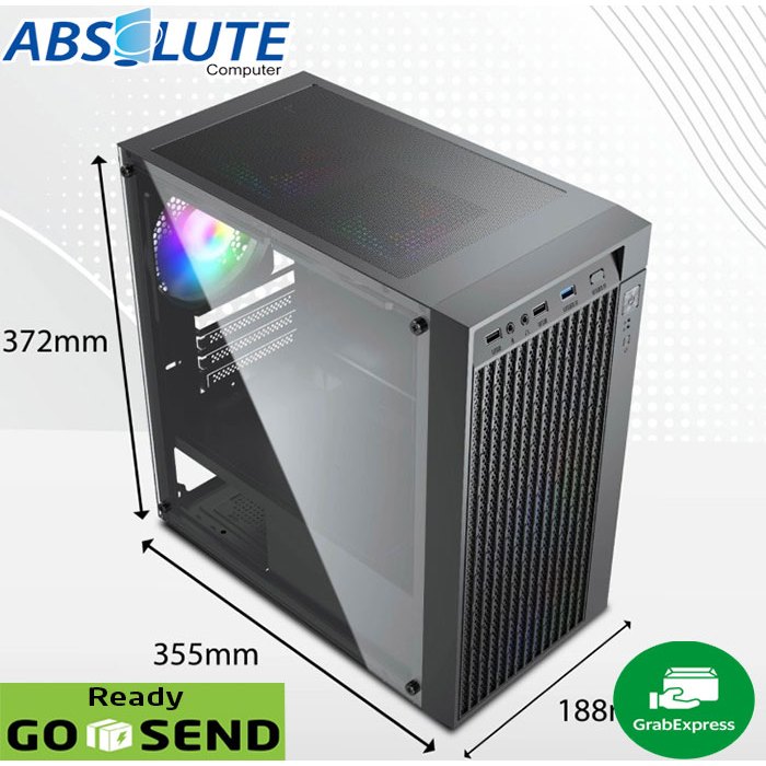 Jual Infinity Strike 3 Fan RGB Case PC Gaming Tempered Glass MATX ...