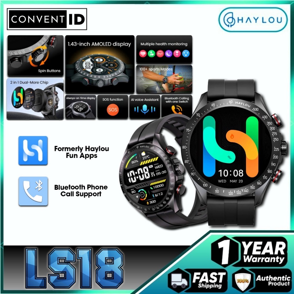 Jual Haylou SOLAR PRO LS18 1.43" AMOLED HD Display SpO2 IP68 AOD Sport ...