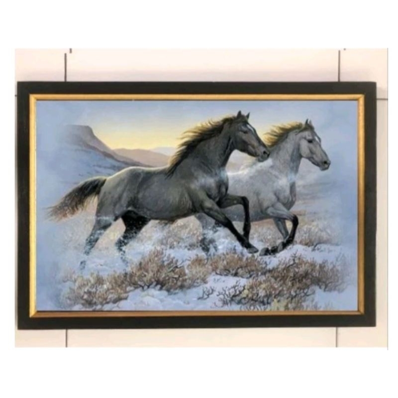 Jual hiasan dinding gambar kuda berlari plus bingkai kuda | Shopee ...