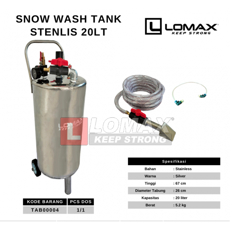 Jual Tabung Cuci Salju/Snow Wash Tank Steinless 20 ltr Merk LOMAX ...