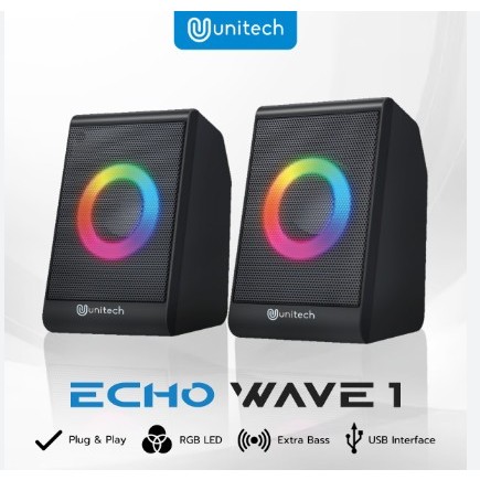 Jual SPEAKER UNITECH ECHO WAVE 1 EXTRA BASS PLUG&PLAY SPEAKER PC RGB ...