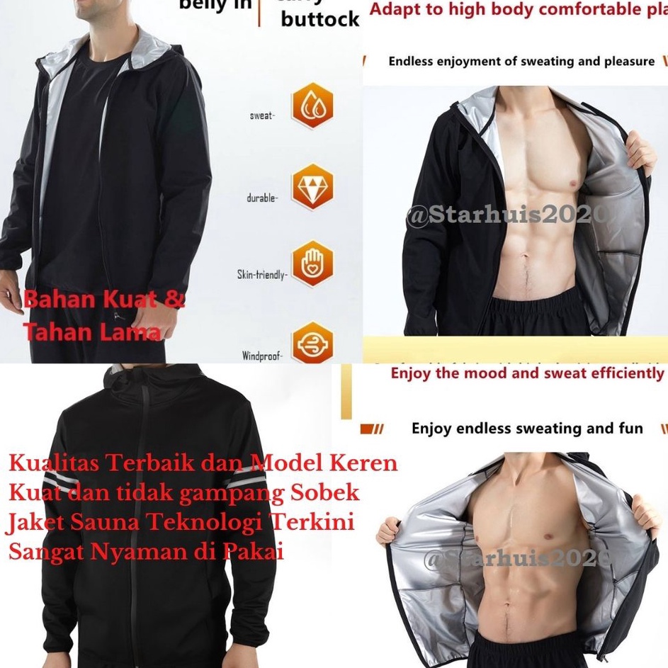 Jual Bebas Ongkir Jacket olahraga sauna sweat jacket cami silver ...