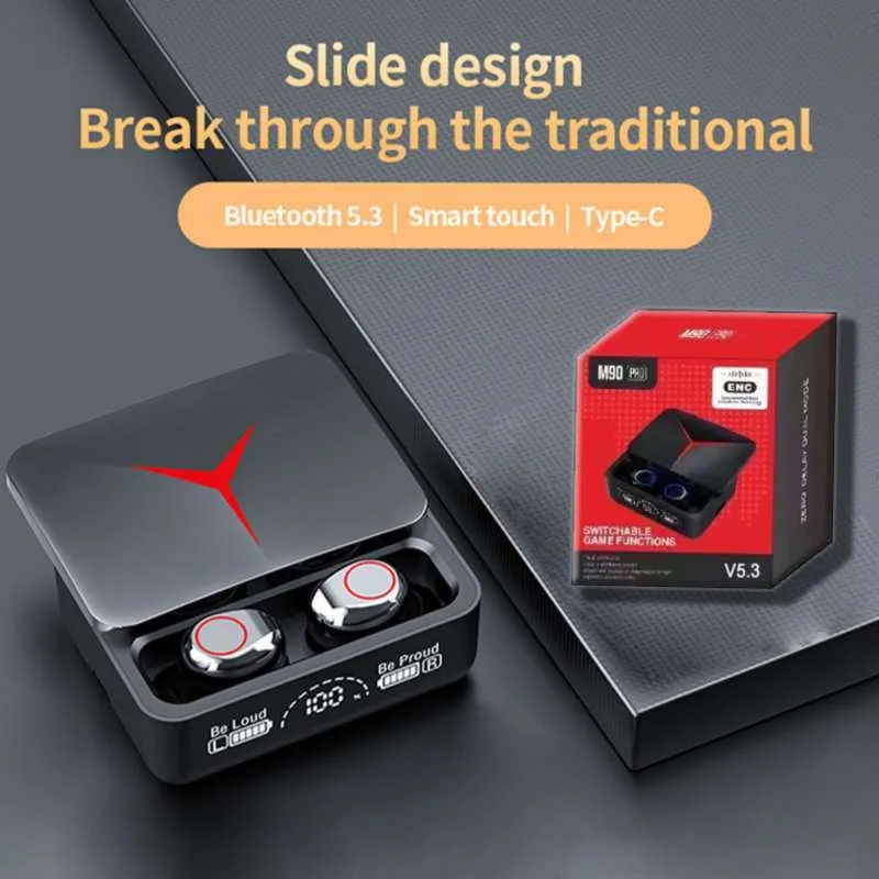 Jual Headset Bluetooth M90 TWS LED Display Earphone Bluetooth 5.3 Wireless | Shopee Indonesia