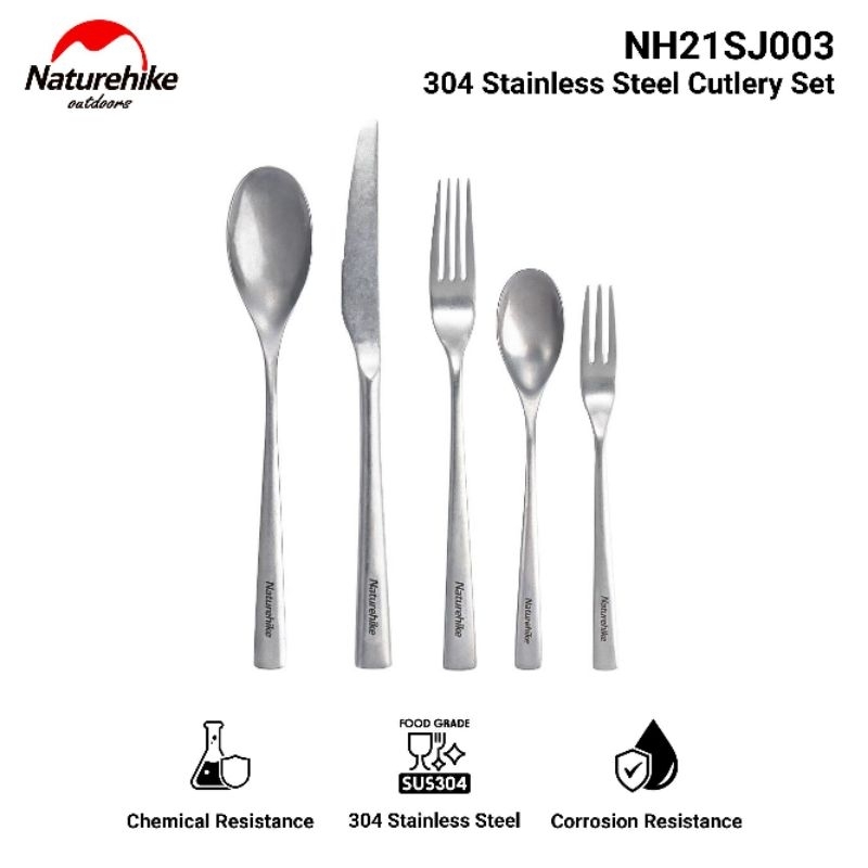 Jual TABLEWARE SET STAINLESS STEEL NATUREHIKE NH21SJ003 SENDOK GARPU ...