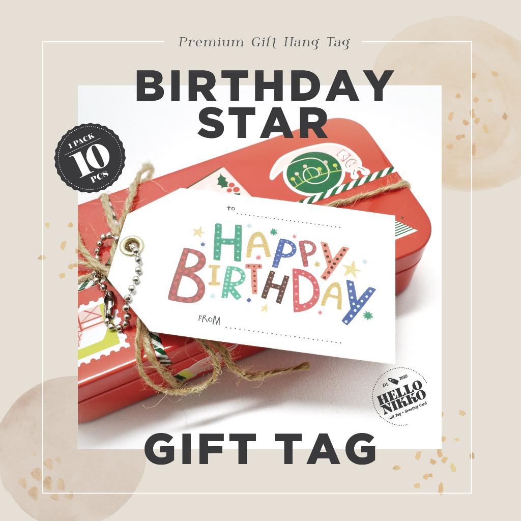 Jual Birthday Star Gift tag - Hang tag kartu ucapan kado sticker ...