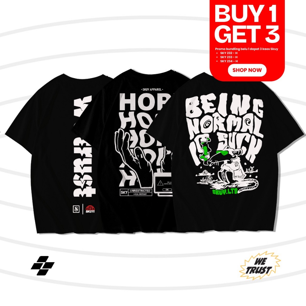 Jual Skuy [Buy 1 Get 3] - Kaos Skuy Dewasa Warna Hitam Lengan Pendek Bahan Cotton Combed 24s ...