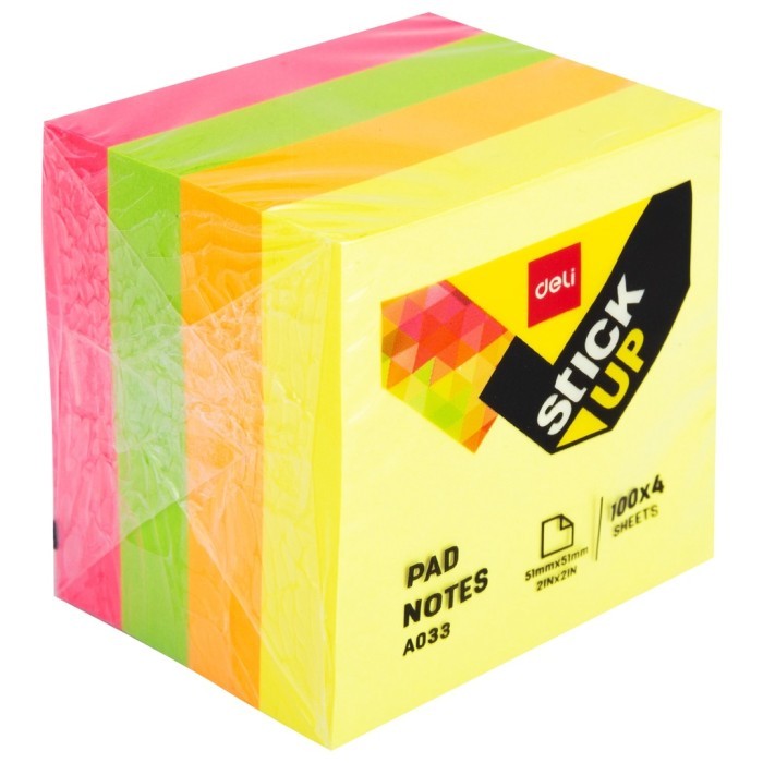 Jual DELI - NOTES TEMPEL / MEMO / STICKY NOTE UKURAN 51X51MM 4 WARNA ...