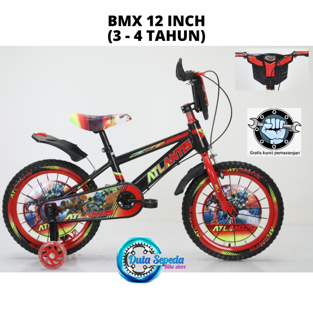 Jual sepeda anak laki laki 12 inch usia 3 - 4 Tahun ATLANTIS dan FOSTER ...