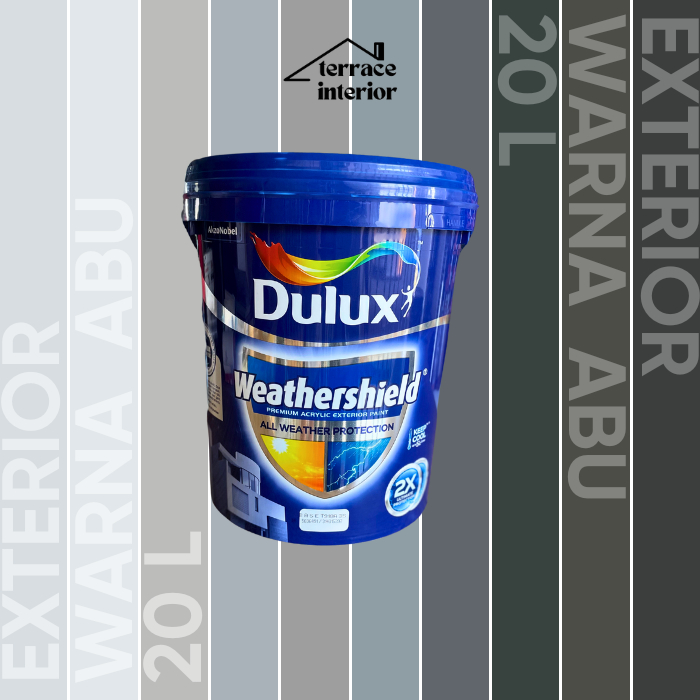 Jual Cat Tembok Dulux Weathershield Exterior 20 L Abu Semi Gloss ...
