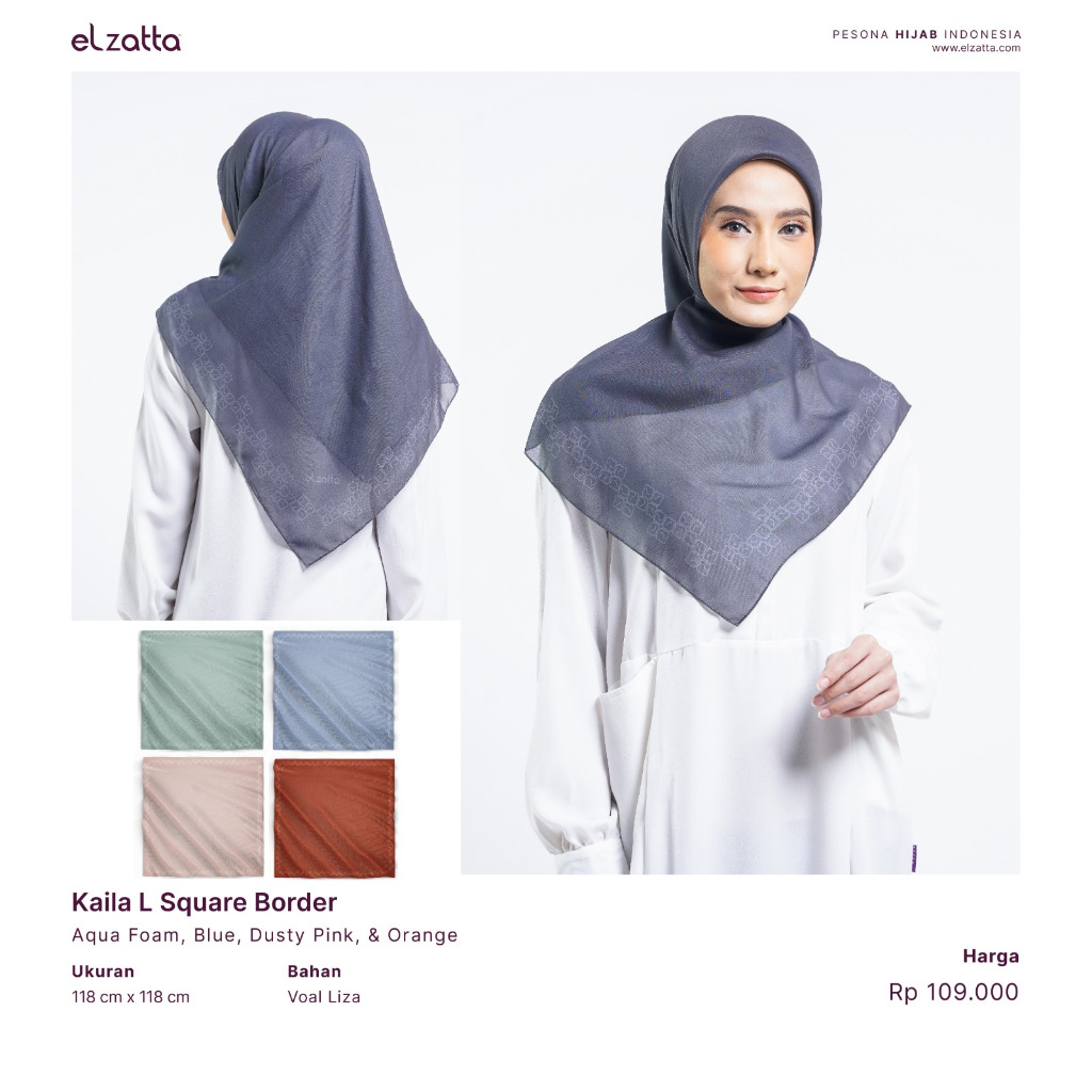Jual NEW COLLECTION ELZATTA KAILA L SQUARE BORDER | Shopee Indonesia