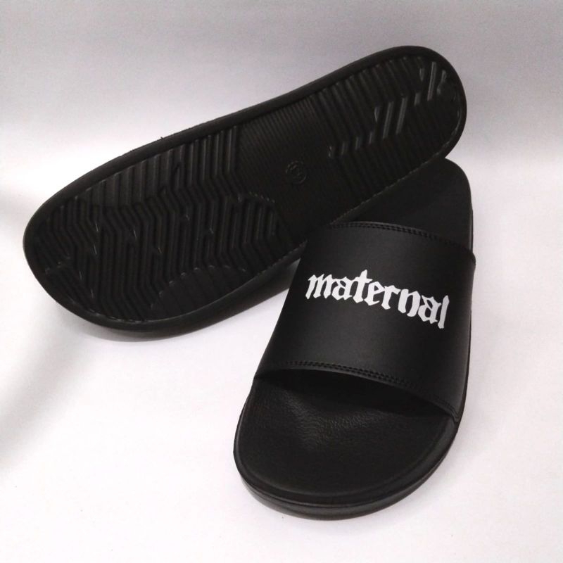 Jual sandal maternal logo warna hitam premium | Shopee Indonesia