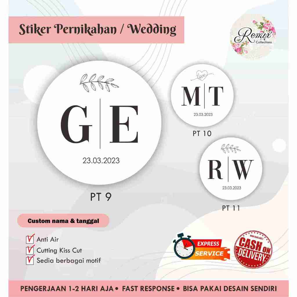 Jual [170 pcs] STIKER TRANSPARAN WEDDING BULAT / LABEL UNDANGAN ...