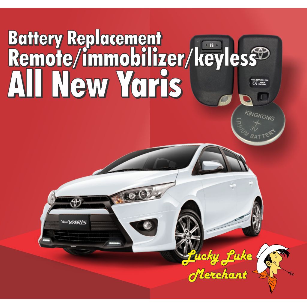 Jual baterai remote kunci mobil Toyota All New Yaris immobilizer ...