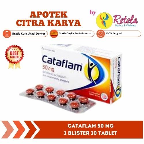 Jual CATAFLAM 50MG 1 BLISTER ISI 10 TABLET | Shopee Indonesia