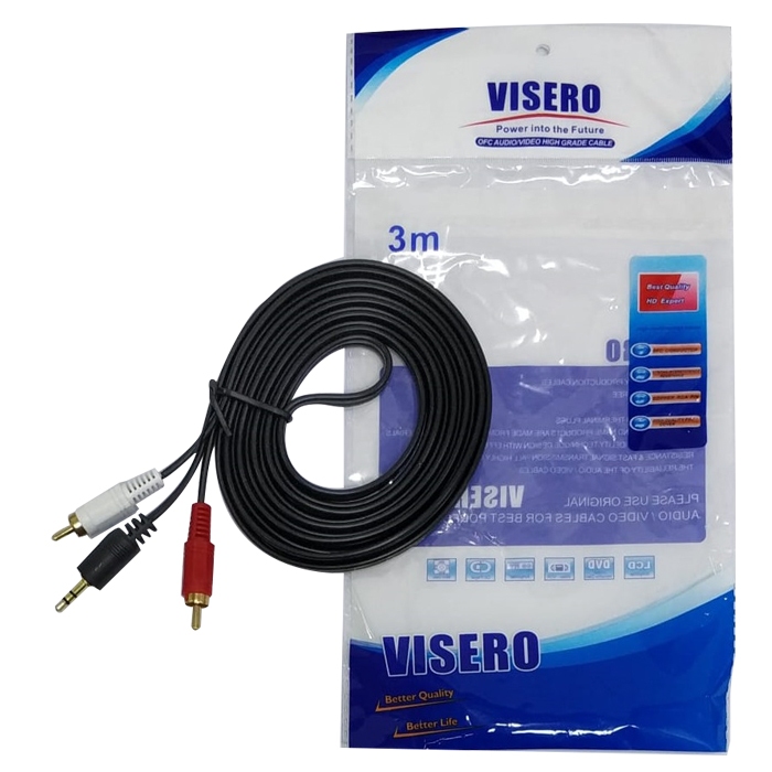 Jual Kabel 1-2 RCA to Mini Stereo Visero 3 Meter 3M Audio | Shopee ...