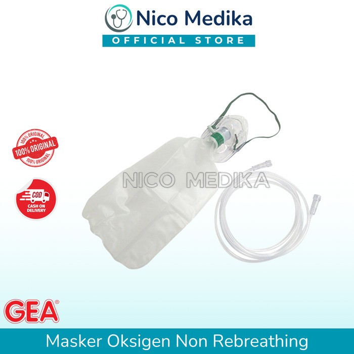 Jual Masker Oksigen Non Rebreathing Adult / Masker NRM GEA Dewasa ...