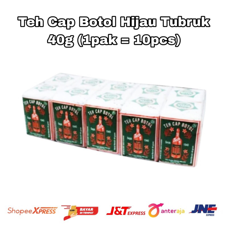 Jual Teh Cap Botol Hijau Tubruk 40g (1pak = 10pcs) | Shopee Indonesia
