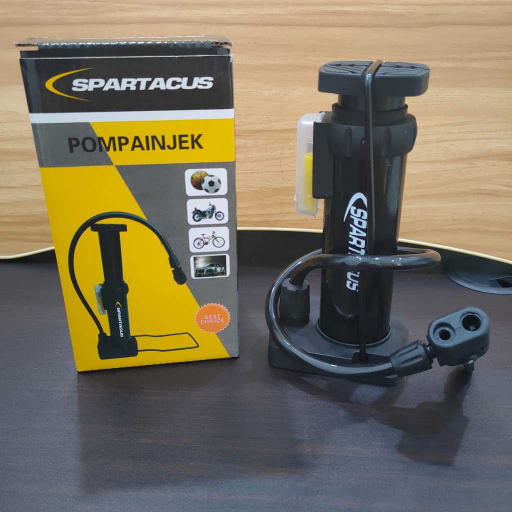 Jual POMPA INJAK SEPEDA DAN MOTOR FOOT PUMP SPARTACUS | Shopee Indonesia