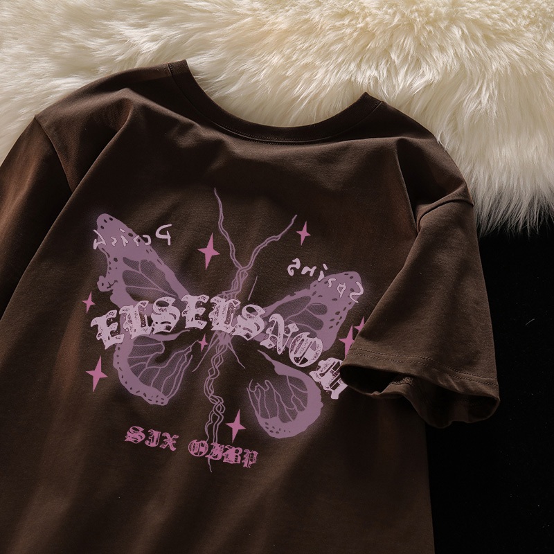 Jual Po Floret Washed Kaos Oversize Lengan Baju Pendek T Shirt Purple