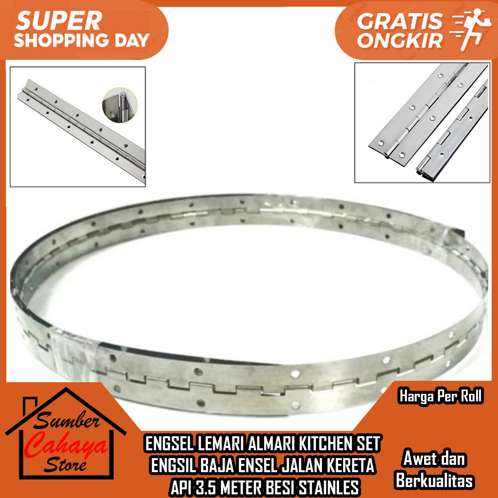 Jual Hinge Furniture Ensel Pintu Engsel Piano -+3,5 Meter Panjang ...