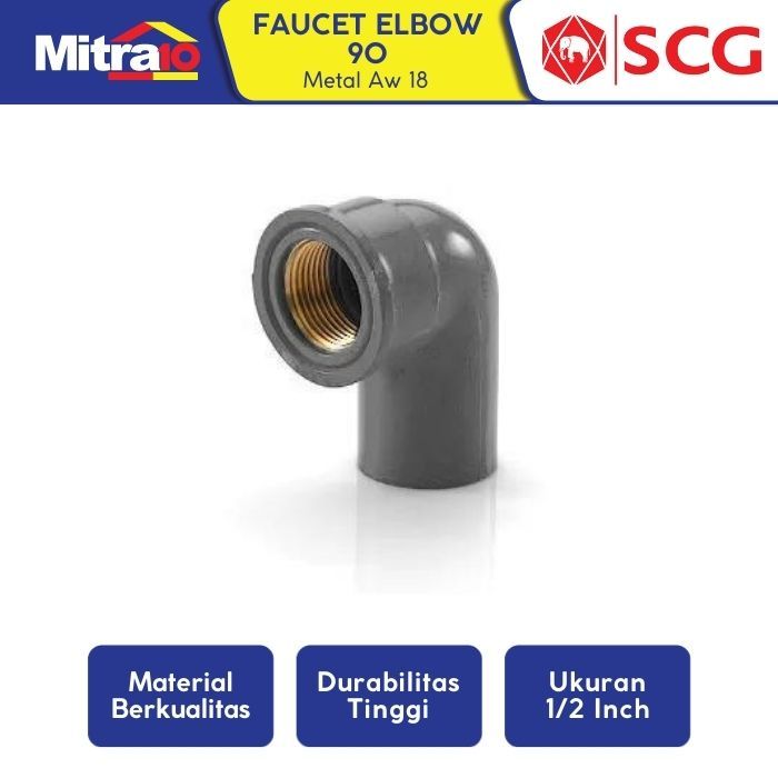 Jual Scg Faucet Elbow Sambungan Pipa Pvc 90 Derajat Drat Dalam Metal Aw Grey 18 1/2 Inch ...