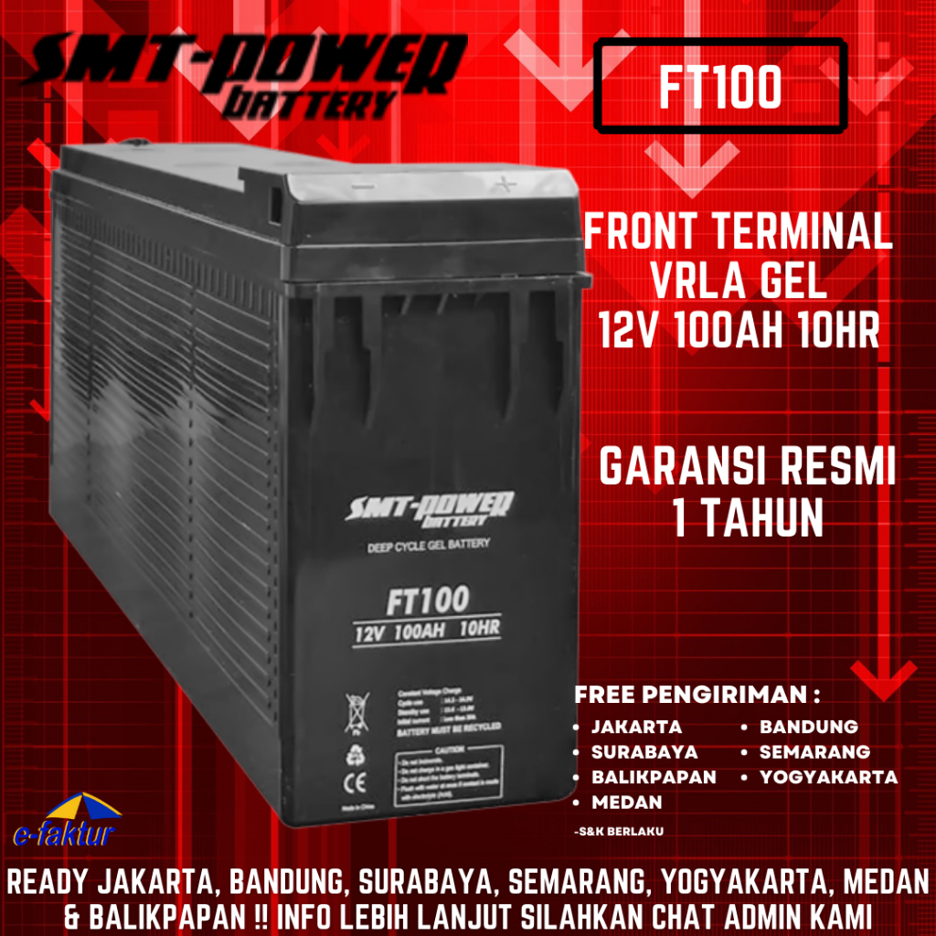 Jual FRONT TERMINAL / SOLAR PANEL BATTERY SMTPOWER FT100 - 12V 100AH ...