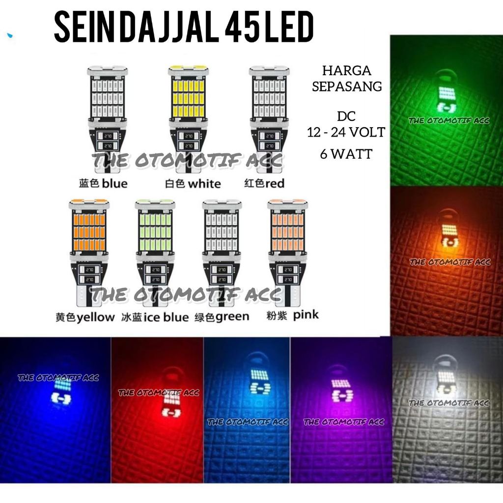 Jual Lampu Sein Dajjal 45 LED Socket T15 / W16W / T10 / Lampu Sein sen T15 / Lampu Mundur Conbus ...
