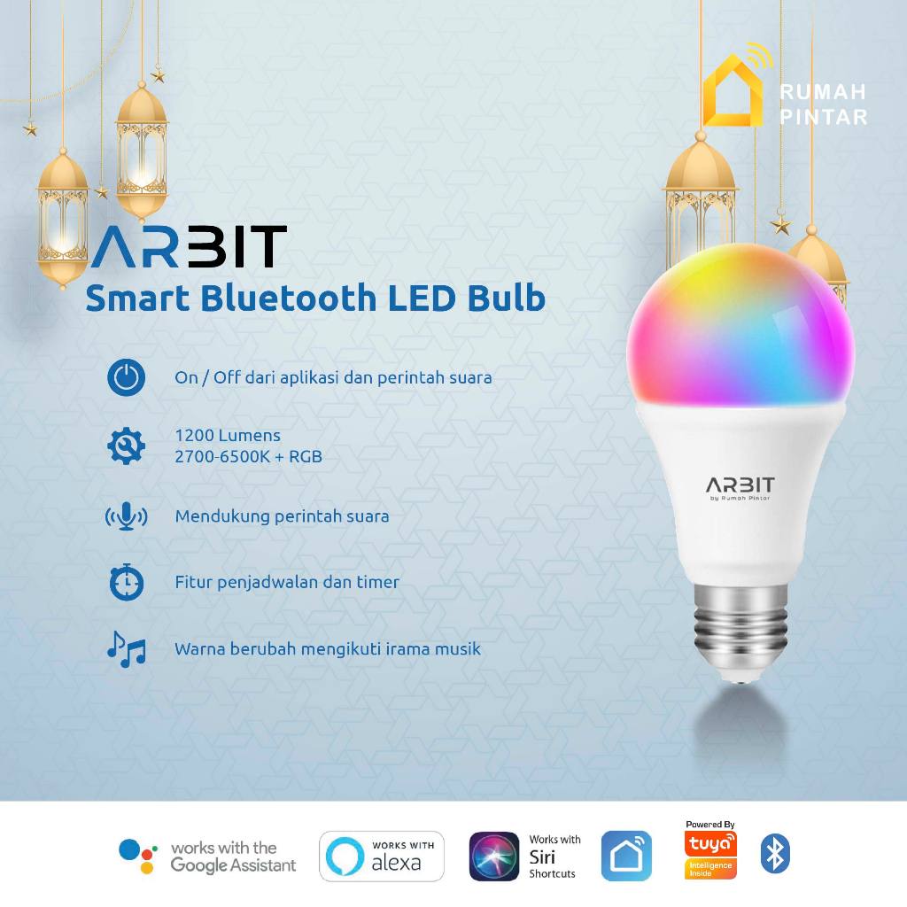 Jual ARBIT Smart Home Bluetooth LED Bulb Bohlam Pintar RGB CCT 12W E27 ...