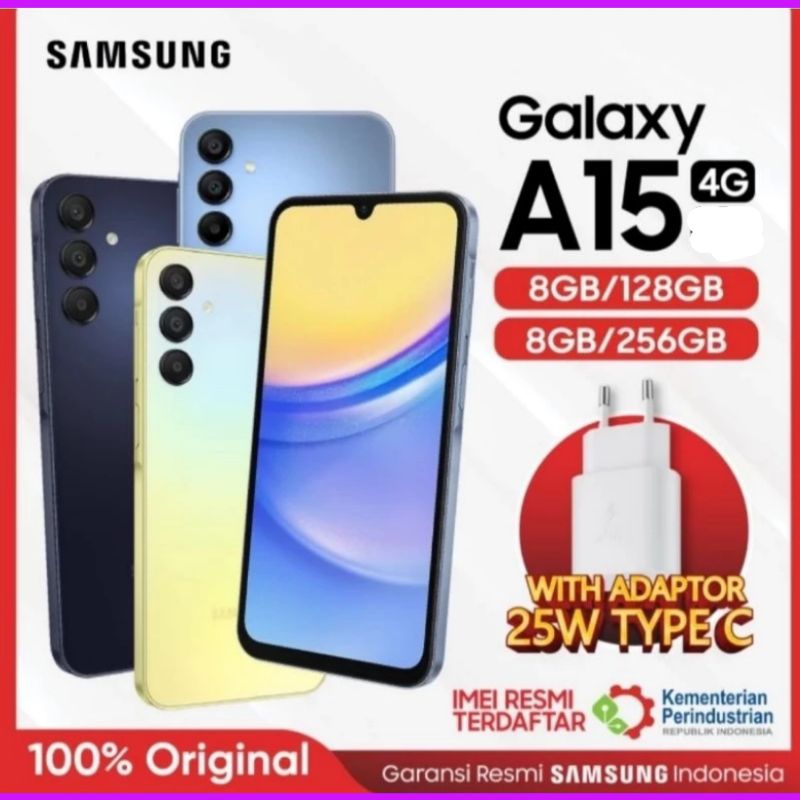 Jual SAMSUNG GALAXY A15 4G RAM 8/256GB-8/128GB GARANSI RESMI (KHUSUS ...