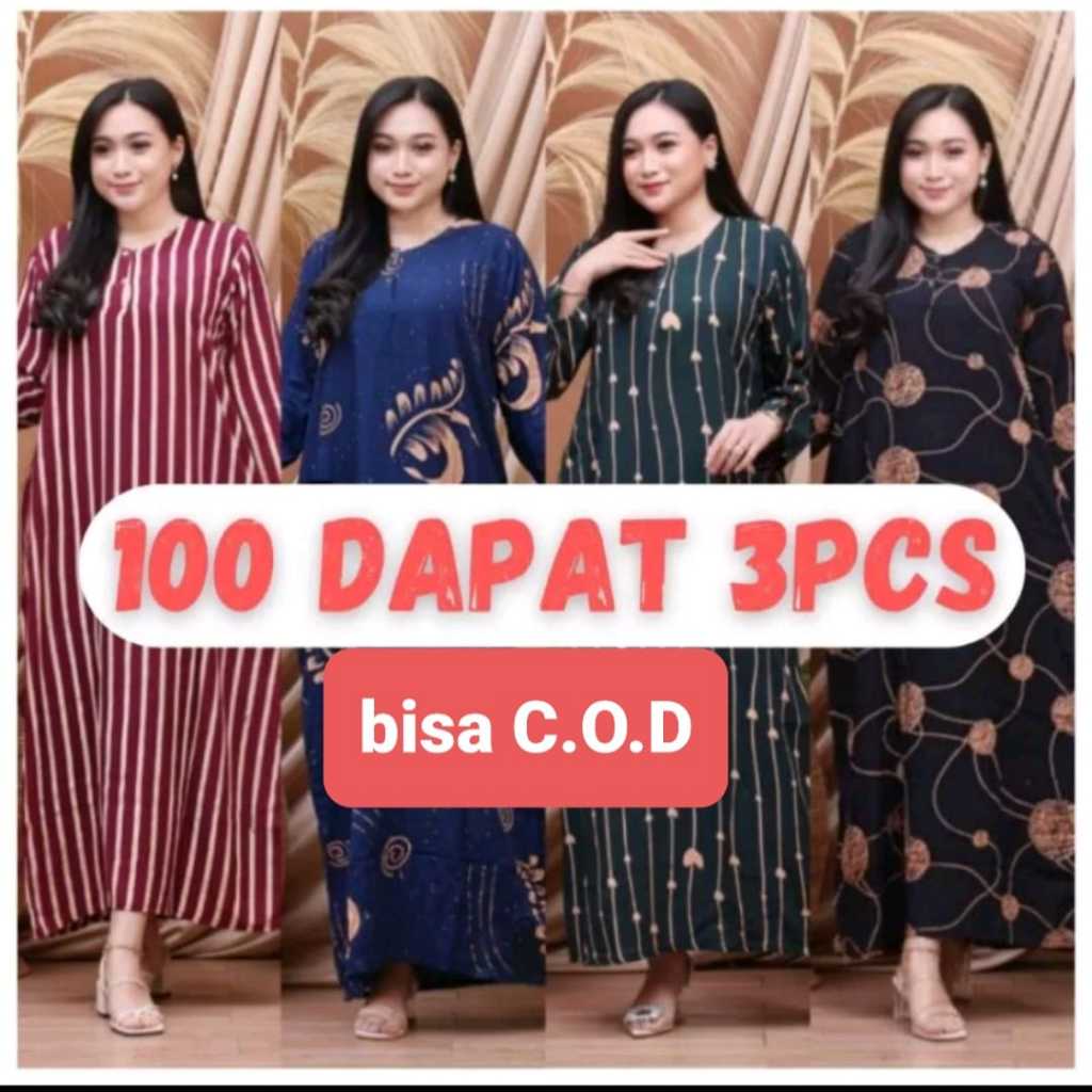 Jual PAKET USAHA!! PROMO DASTER MURAH 100k DAPAT 3 PCS Daster Jumbo Cabutan Busui Friendly ...