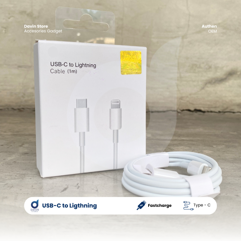 Jual Kabel data Type-c to lightning 1 meter Fastcharging BERGARANSI ...