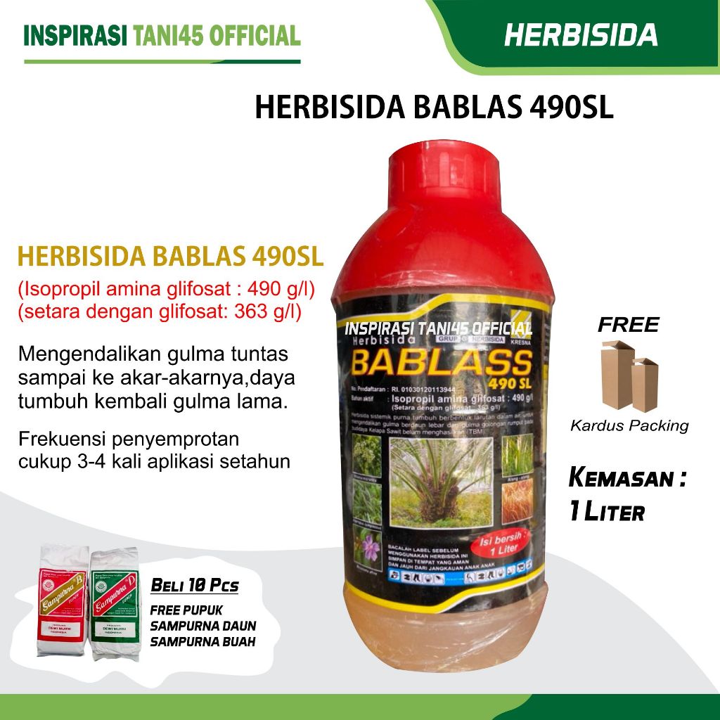 Jual Bablas 1 liter 490 SL Herbisida Sistemik 1liter/Obat Rumput Liar Bablas/Obat Gulma ...
