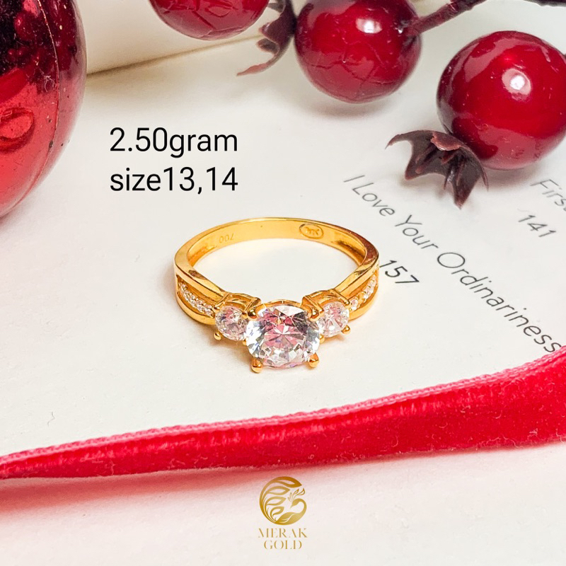 Jual Cincin Emas Asli Diamonds Looks Solitaire Cincin Emas Permata ...