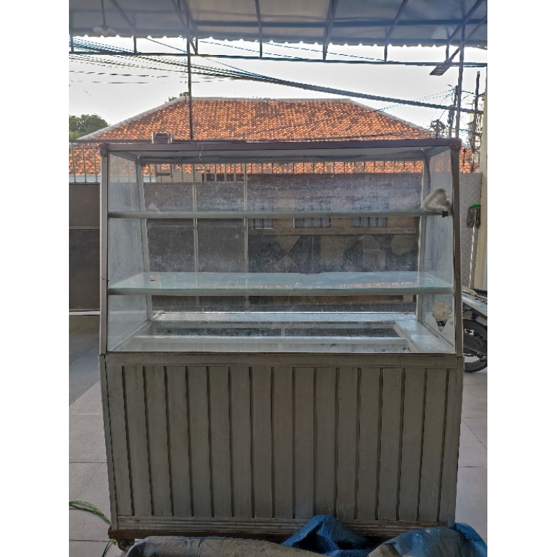Jual Meja Etalase Kaca Makanan Warung Kedai Makan Bekas | Shopee Indonesia