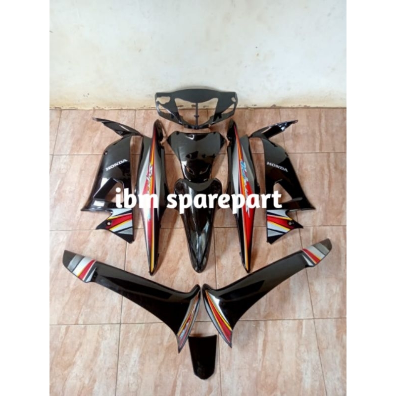 Jual full body halus honda Supra fit new hitam plus stiker | Shopee ...