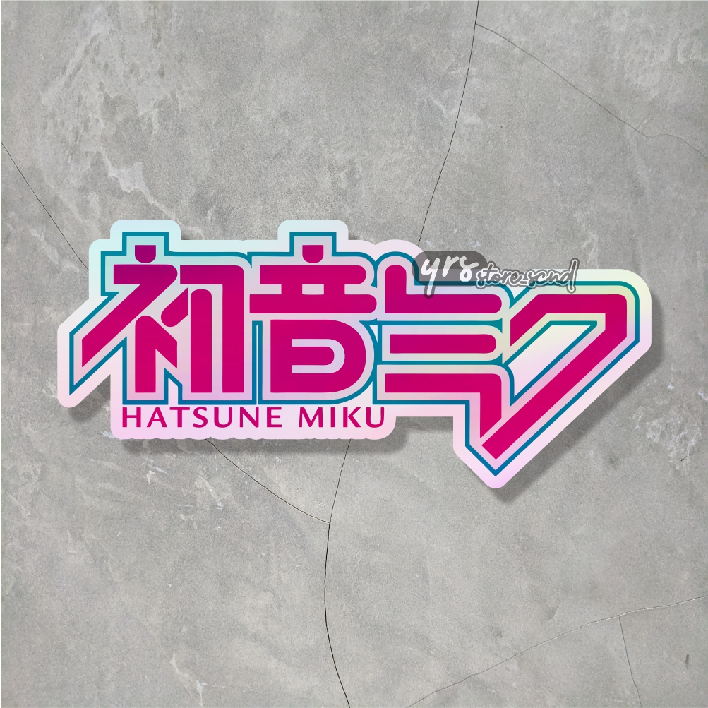 Jual Sticker Anime Hologram Hatsune Miku Logo Sticker case hp laptop ...
