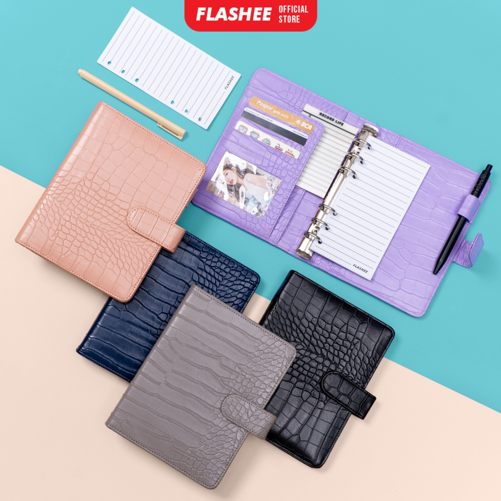 Jual Flashee Binder Polos A6 Eksklusif Croco A6 6 Ring Agenda A6 Croco ...