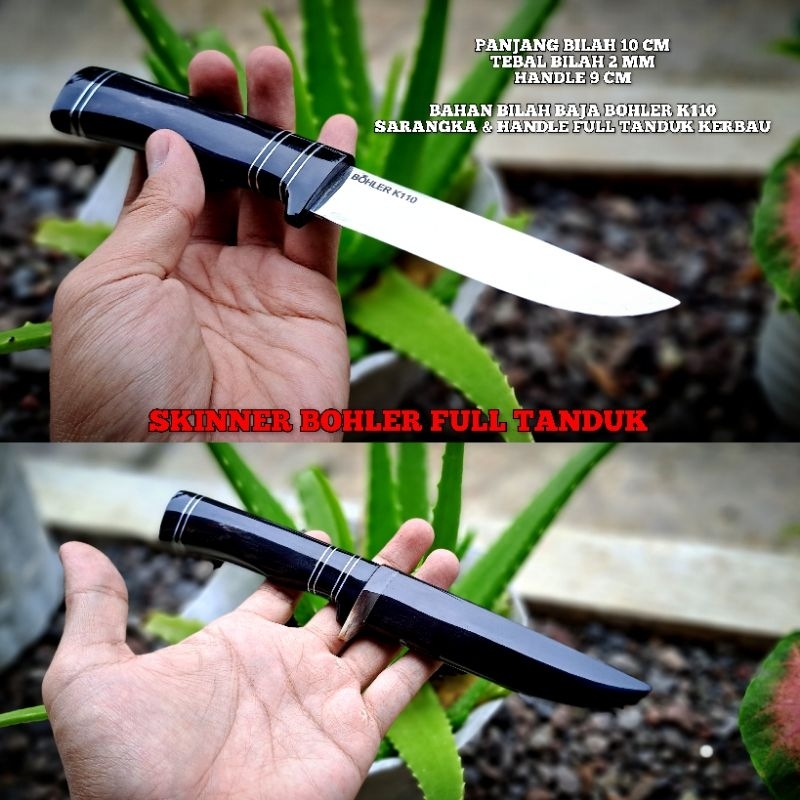 Jual Pisau Dapur kecil Baja Bohler K110 full Tanduk Type2 / Pisau Mancing Hiking Survival ...