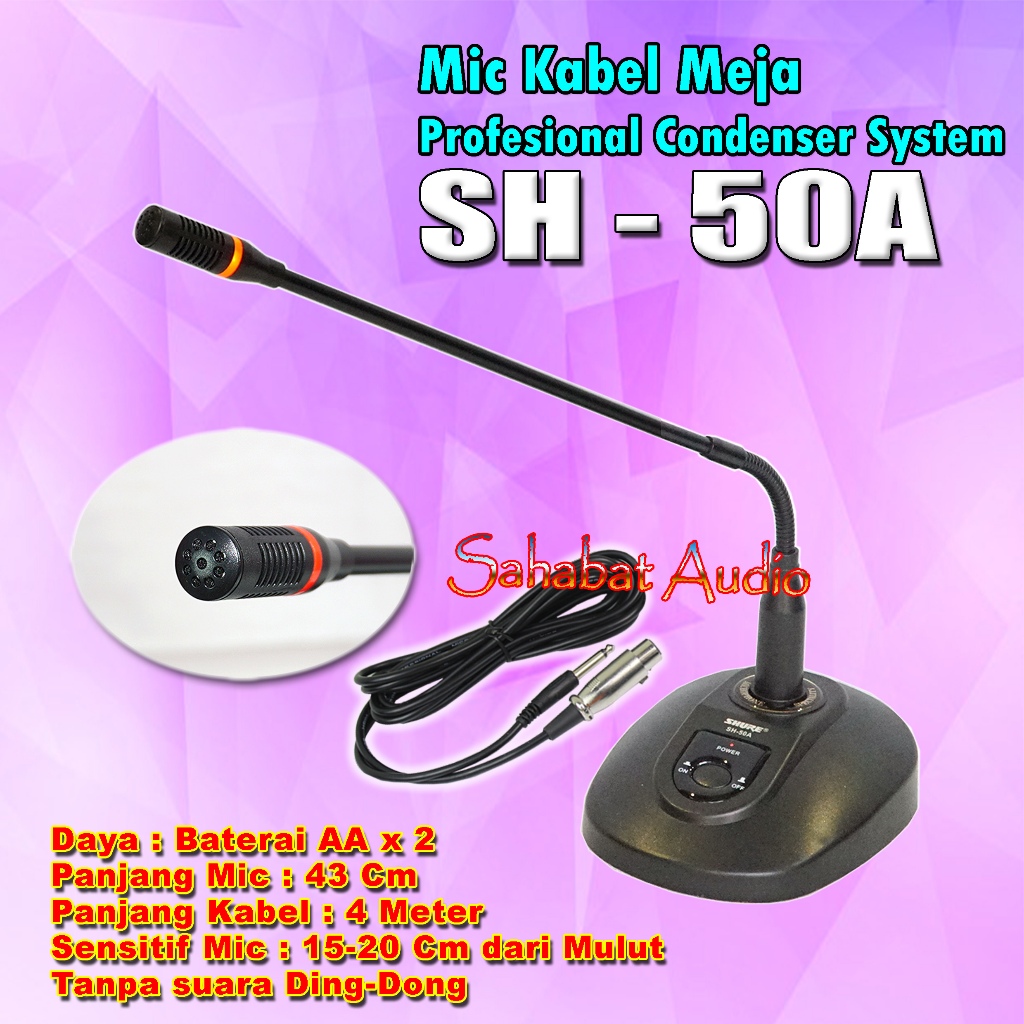 Jual Mic Meja SH-50A / Mic Podium Condensor SH - 50A Fleksibel ...