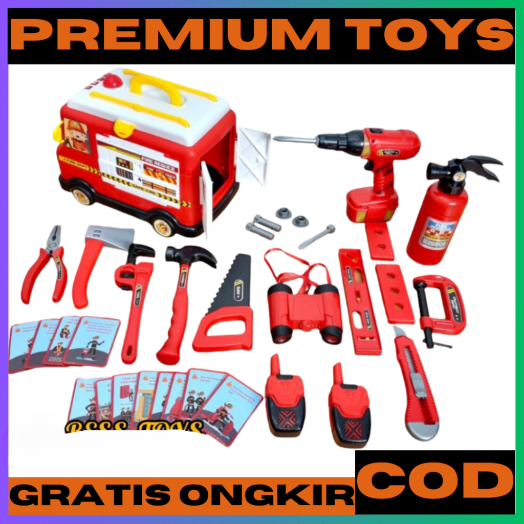 Jual H356A MAINAN ALAT ALAT PERTUKANGAN SET TOOL SET FIRE CREATIVE ...