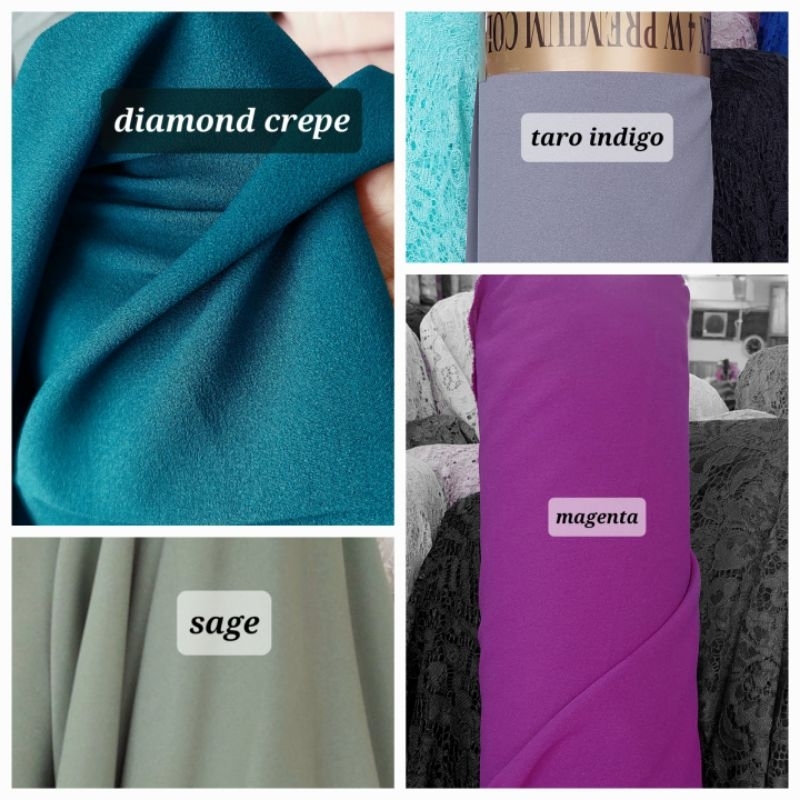 Jual Diamond Crepe Stretch / Krep Strit kain karet lapis serat jeruk ...