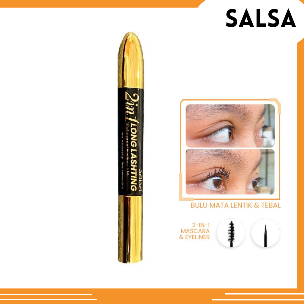 Jual Salsa 2 in 1 Long Lasting Waterproof Mascara & Eyeliner 5g ...