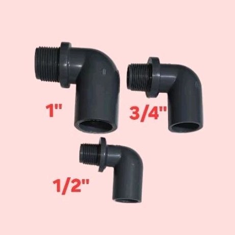 Jual Elbow keni drat luar fitting sambungan pvc 90° SCG 1/2 3/4 1 inch ...