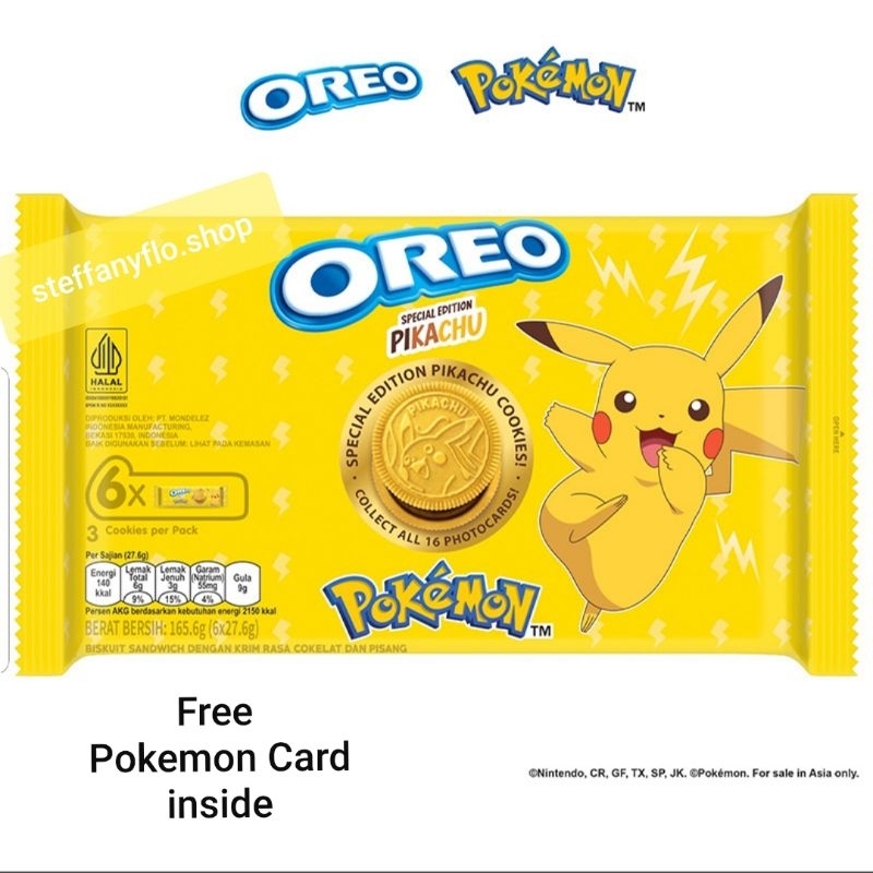 Jual Oreo Pokemon Pikachu Limited edition free Pokemon Card Inside Pack ...