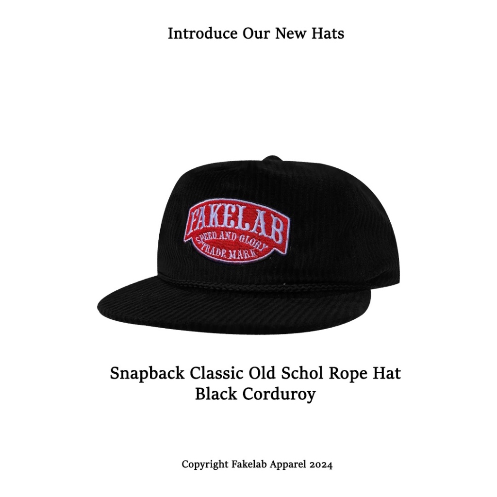 Jual Fakelab Corduroy Snapback Embroidery Classic Old School Rope Hat ...