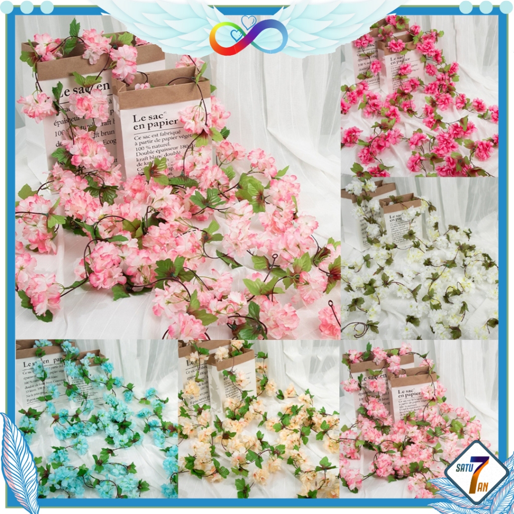 Jual Bunga Cherry Blossom Bunga Rambat Juntai Hias Plastik Ornamen ...