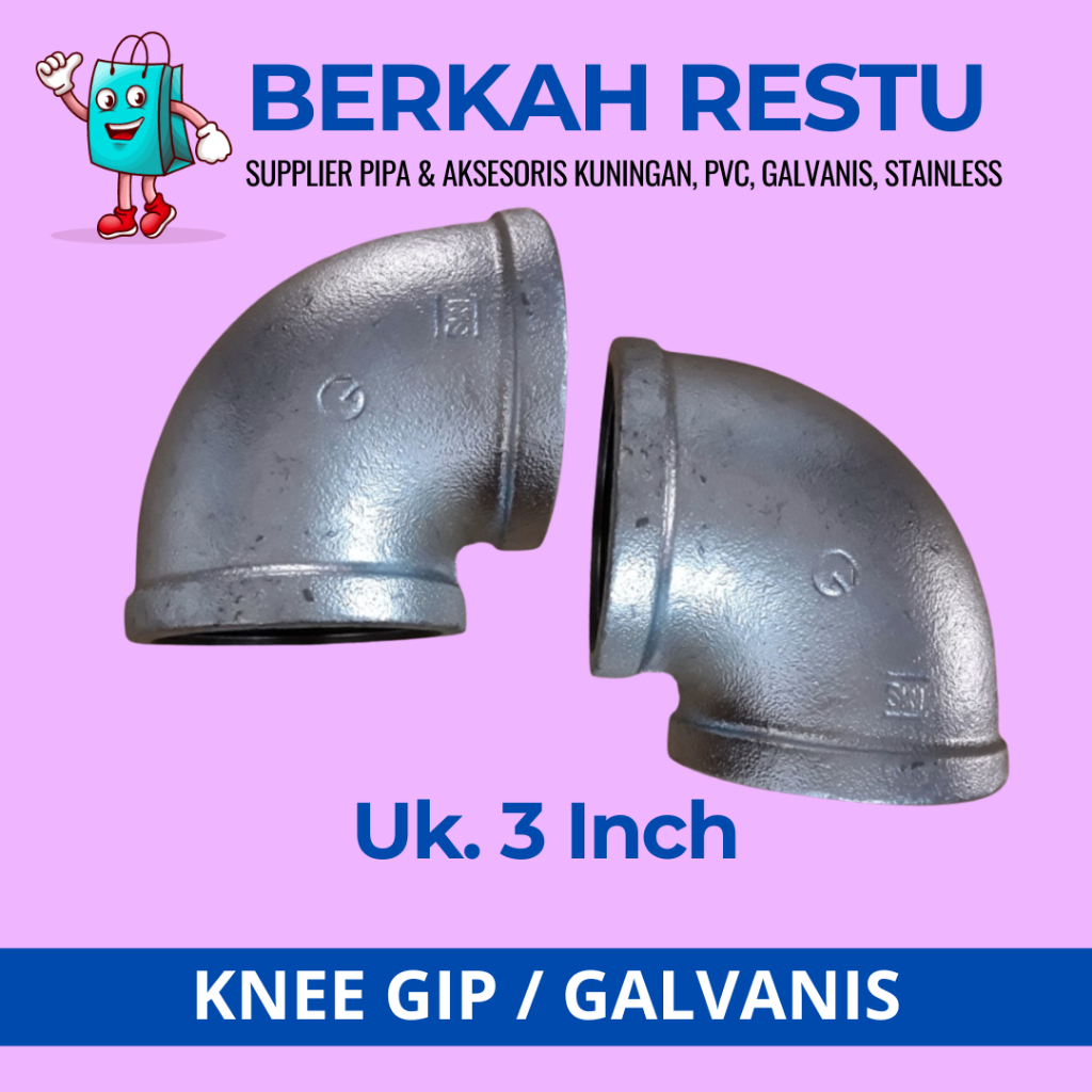 Jual KNEE/ L BESI /ELBOW GALVANIS 3" / KNEE GI 3 INCH | Shopee Indonesia